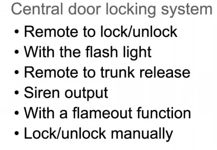 Ck3 Central Locking System - Keyless Entry with Siren