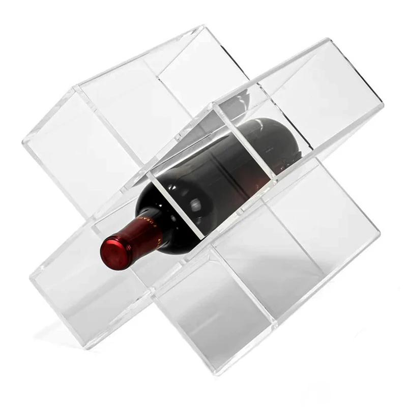 V Shape Acrylic Wine Bottle Holder Countertop Wine Display Stand ...