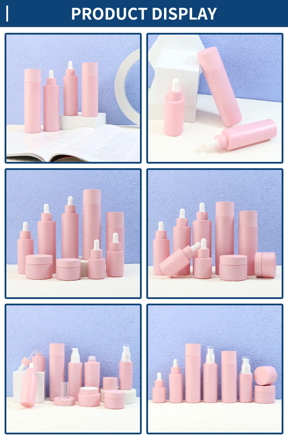 Eco Friendly Cosmetic Packaging Serum Lotion Spray Pump Bottle Set ...