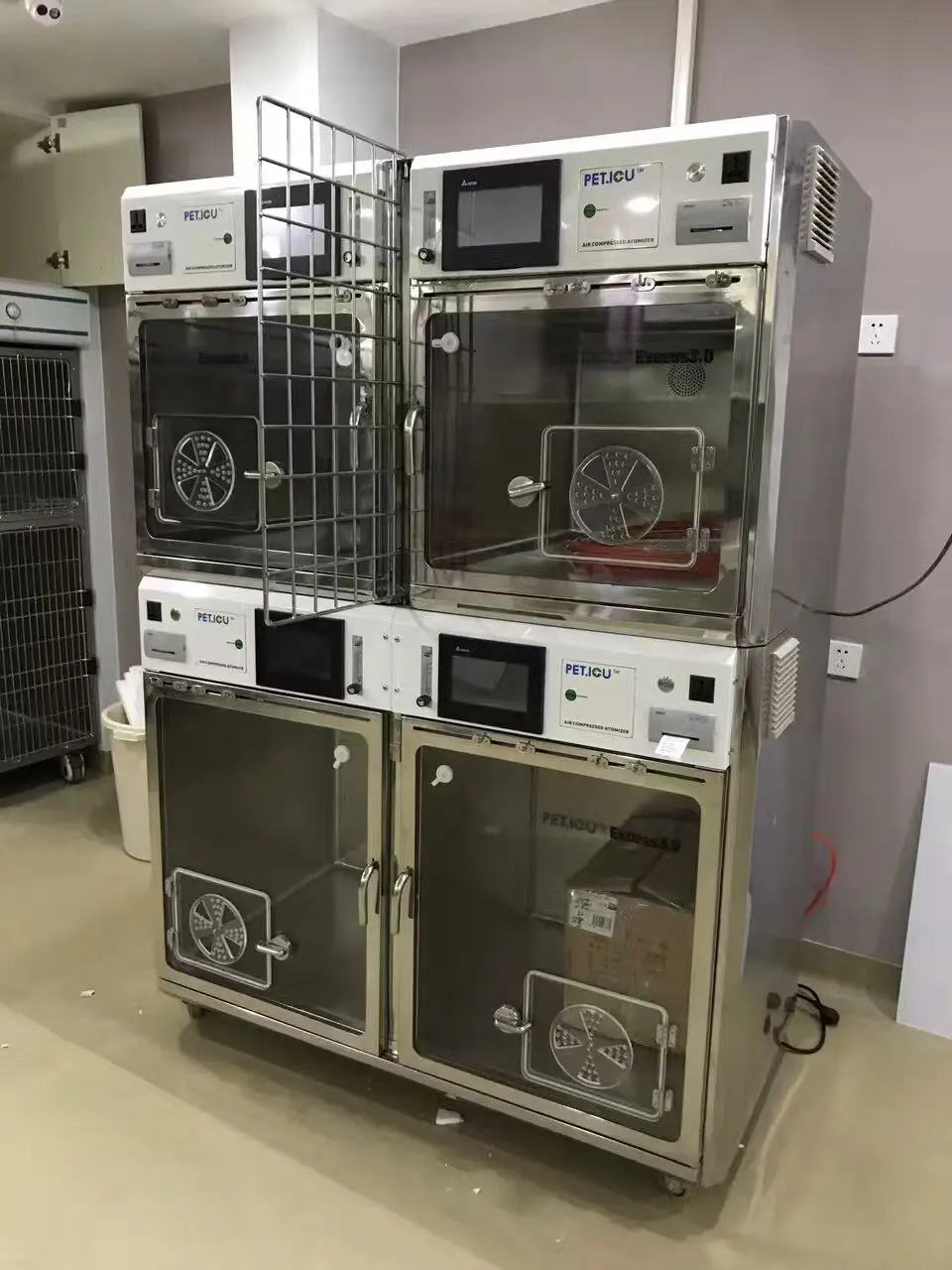 Eurpet Full Function Veterinary Oxygen Cage Stainless Steel Veterinary ...