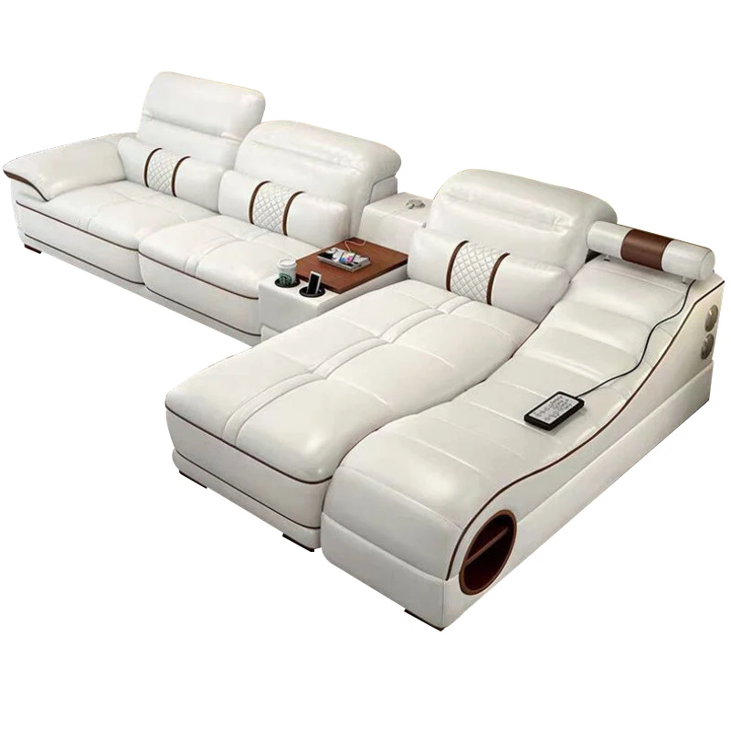 Modern Luxury Furniture Living Room Leather Smart Sofa Bed ...