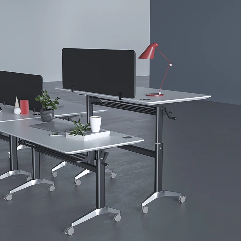 Hand Control Modern Office Desk Office Table Adjustable Lifting ...