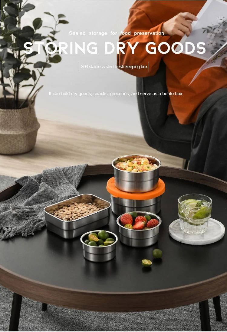 Stackable Stainless Steel Lunch Boxes with Silicone Lids/Kids Lunch ...