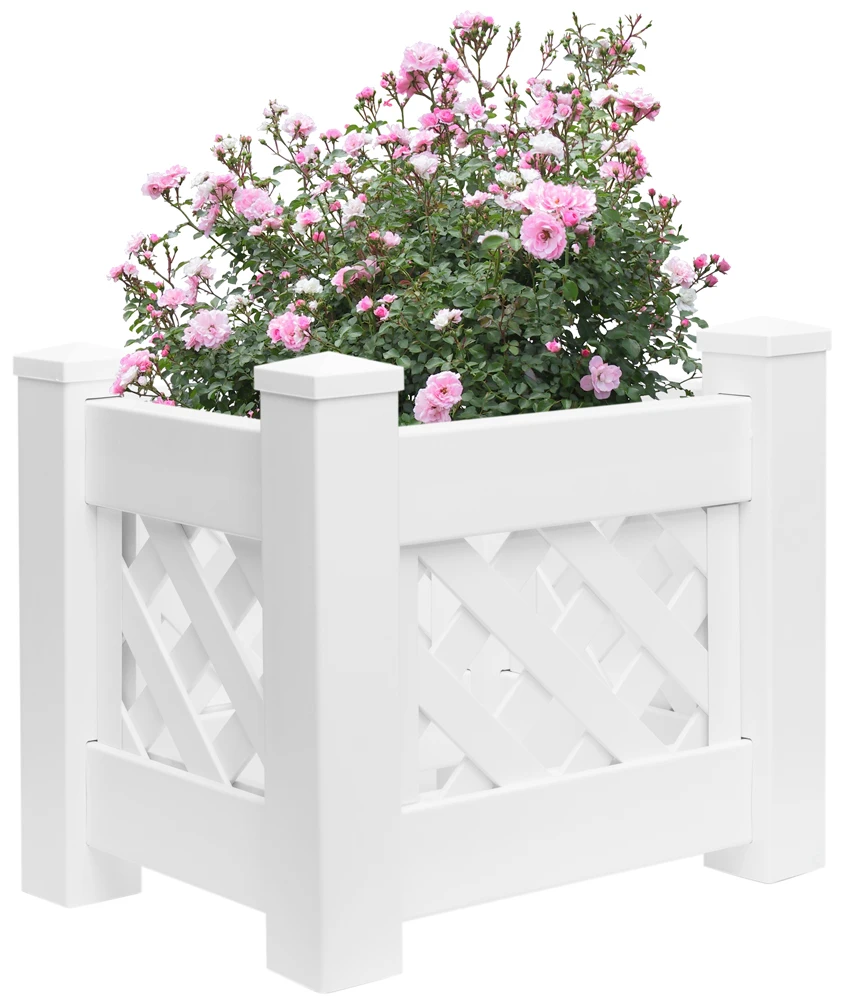 New Design White Vinyl Garden Planter Box Plastic Planting Bed - Buy ...