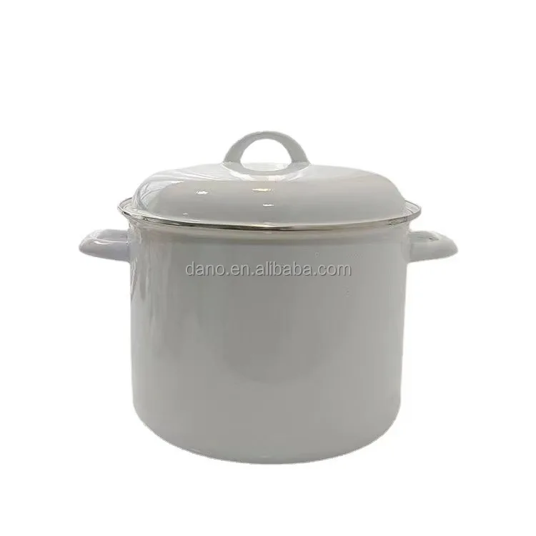 12 Quart Enamel on Steel Stock Pot - Perfect for Seafood Soups