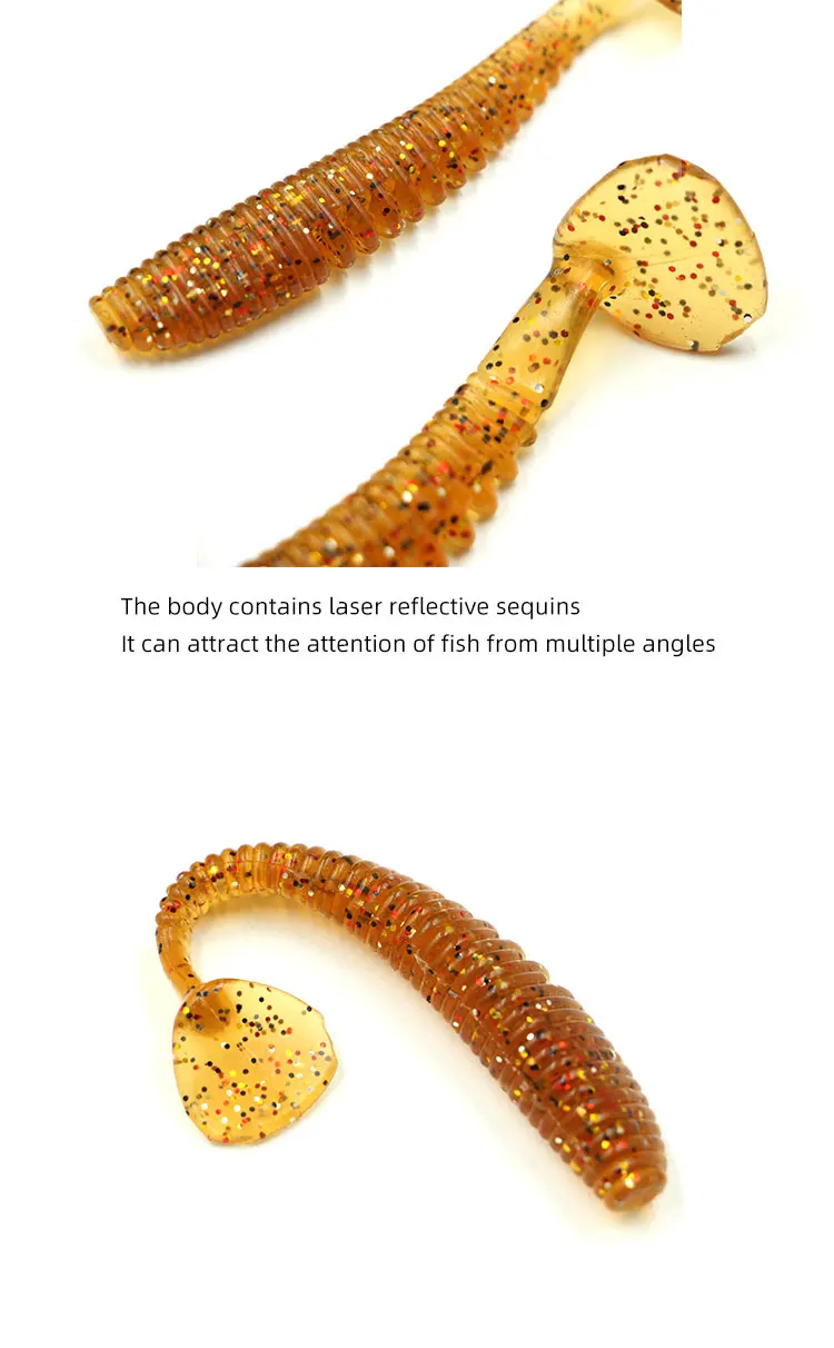 Selco Multiple Sizes Soft T Tail Grub Lure Baits Soft Paddle Tail Bait ...