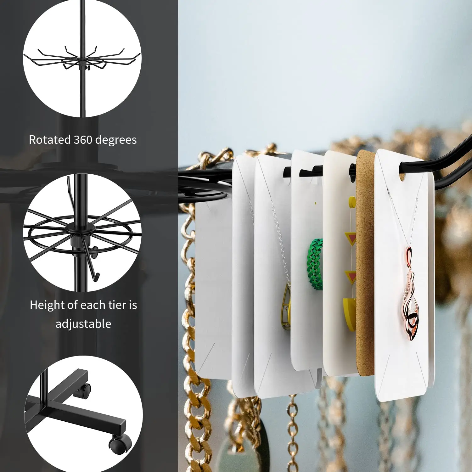 Movable Shop Floor Spinner Display Rack - Jewelry & Socks