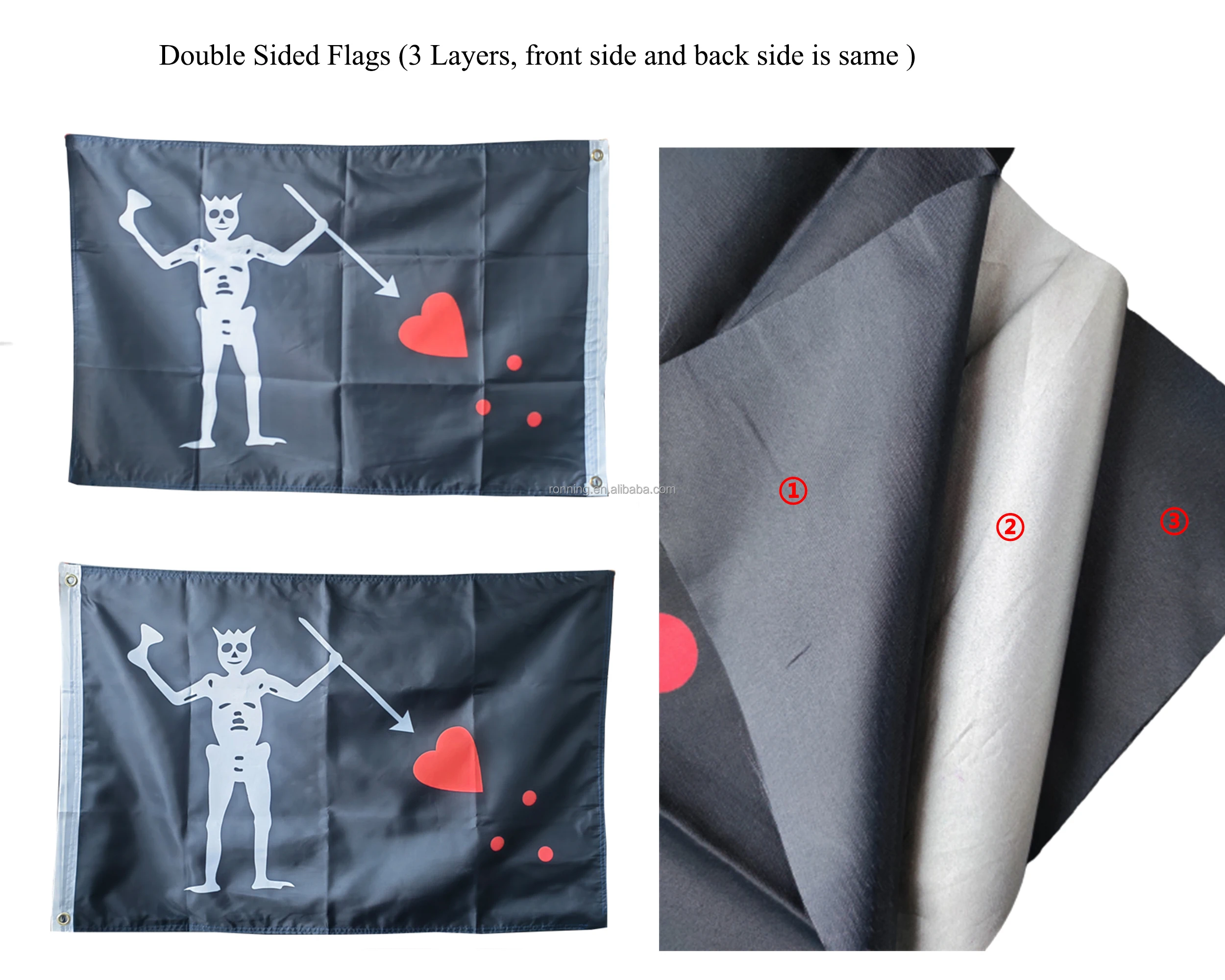 Customized Flags - Promotional Advertising 3x5ft Polyester Cotton