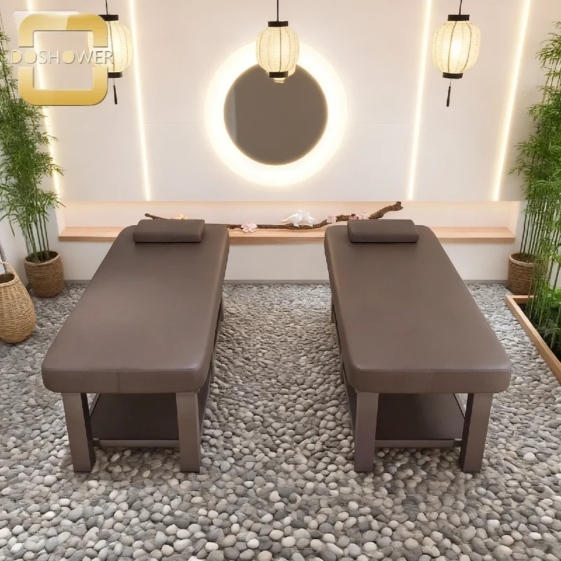 Spa Salon Massage Bed with Wooden Base and Face Pillow Chairs Set ...