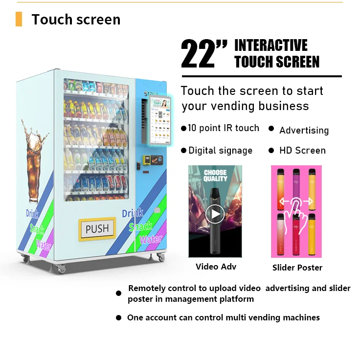 Supermarket Airport Bus Station Vending Machine for Healthy Food Drink ...