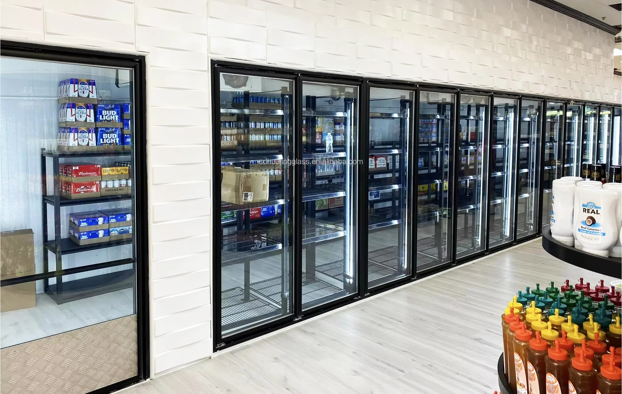SHHAG Quality Commercial Walk-in Cooler with Supermarket Freezer Glass ...