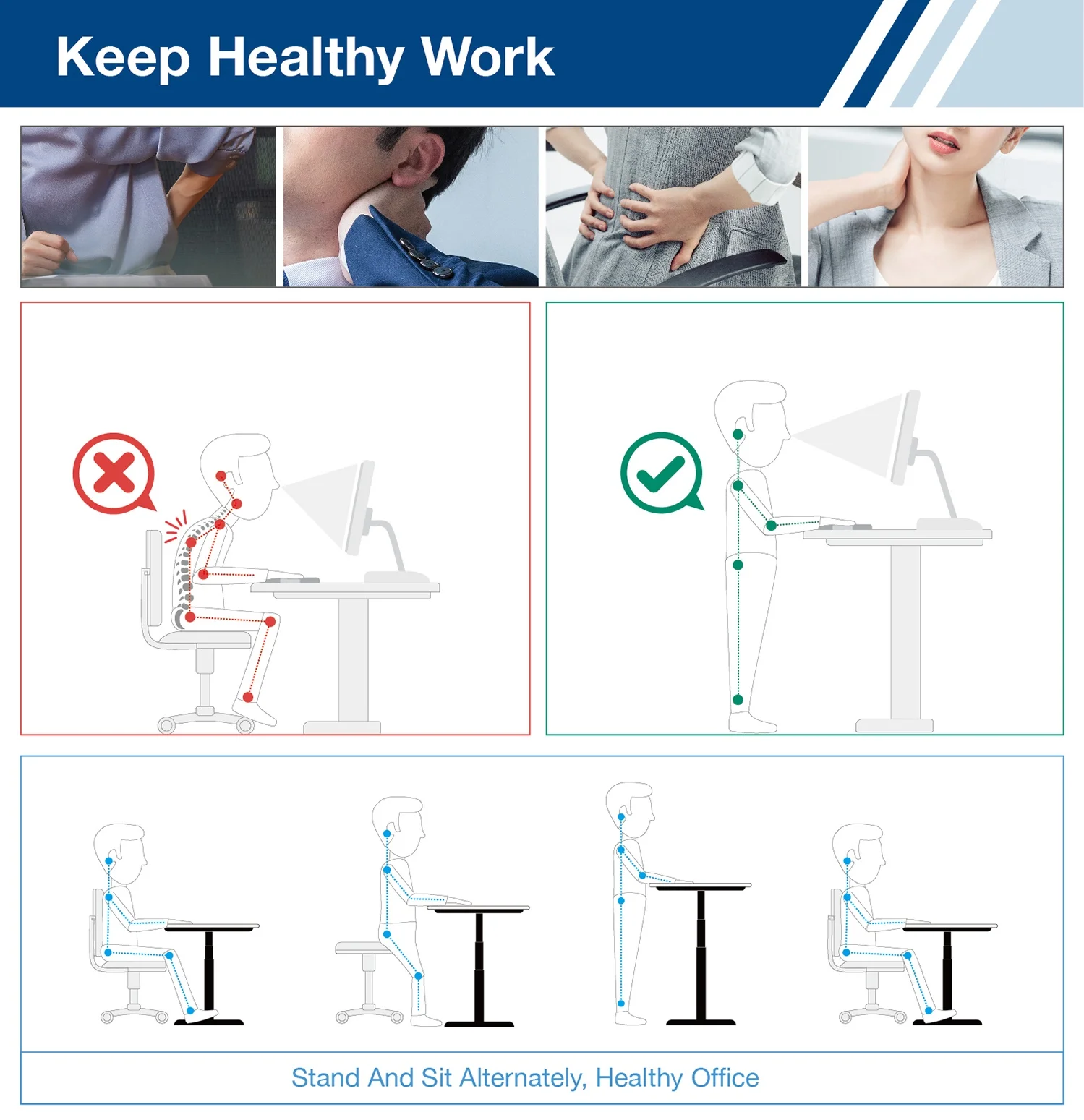 Jiecang Ergonomic Computer Desk Lift Mechanism Electric Lifting ...