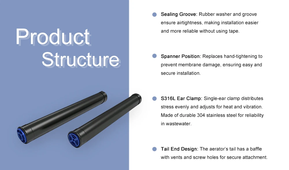 Tube Type Membrane Fine Bubble Diffuser Tubular EPDM Rubber Aerator ...
