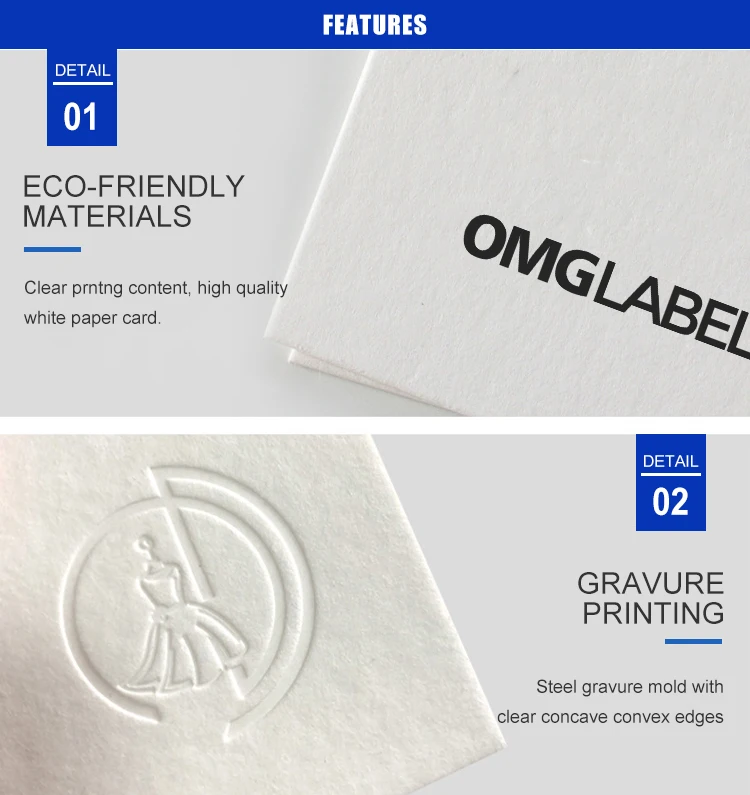 Luxury Recycled Garment Labels Embossed Custom Printing Hang Tags ...