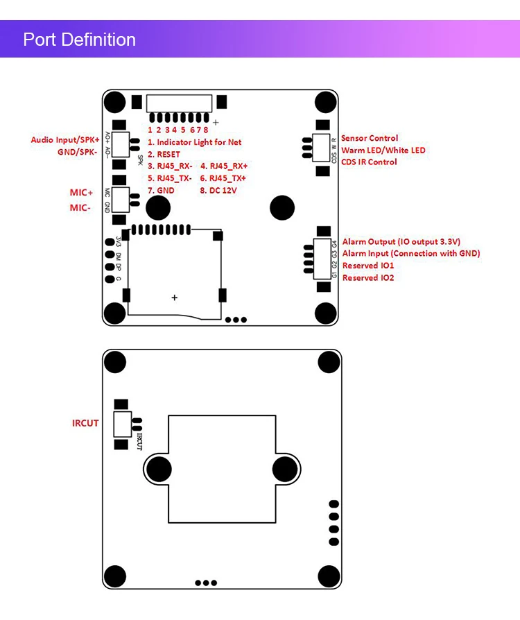 5MP POE Camera CCTV CMOS PCB Board IP Module with Night Vision