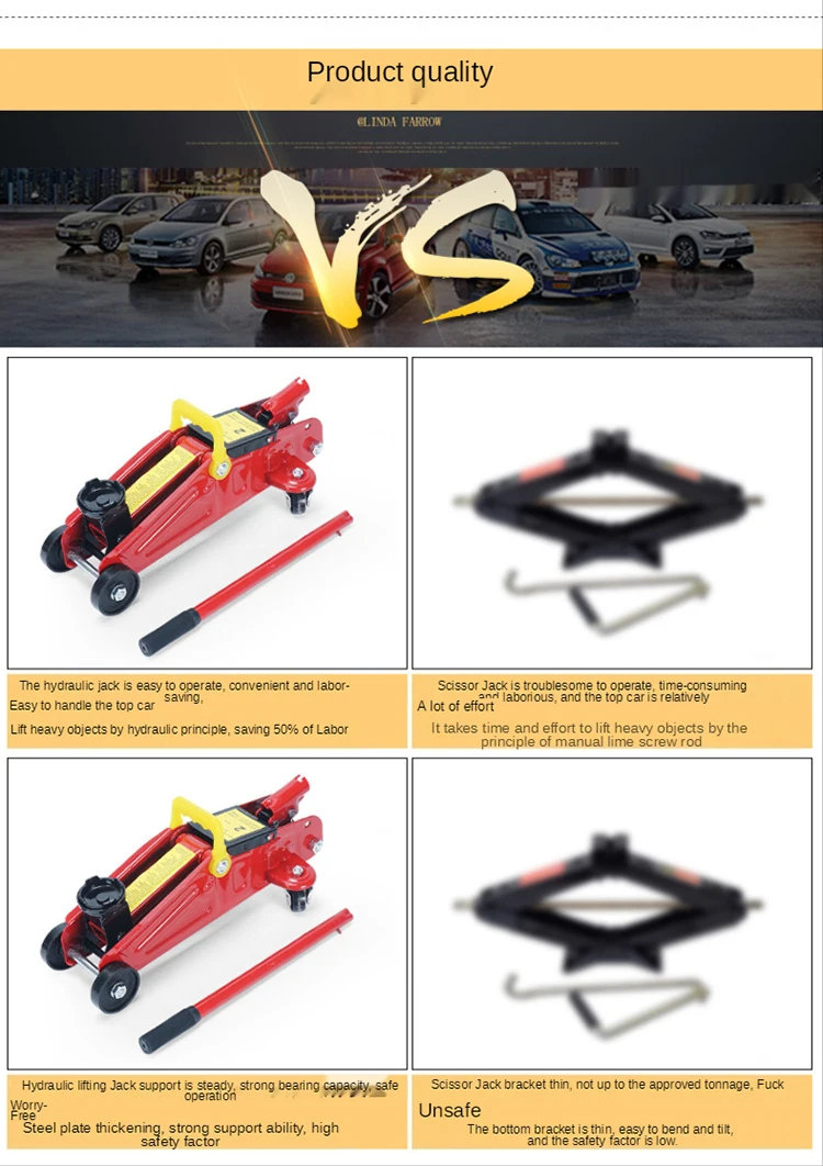 T23390 2 Ton Hydraulic Movable Rolling Garage Floor Trolley Car Jack ...