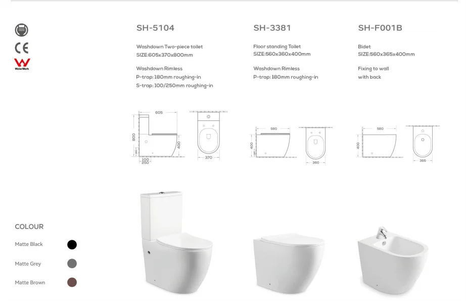 Rimless Standing Dual Flush WC Toilet Bowl Modern Ceramic Water Closet ...