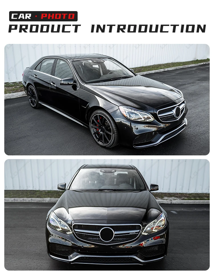 For Benz W212 Old Upgrade New E63 Amg Body Kit With Headlight Facelift ...