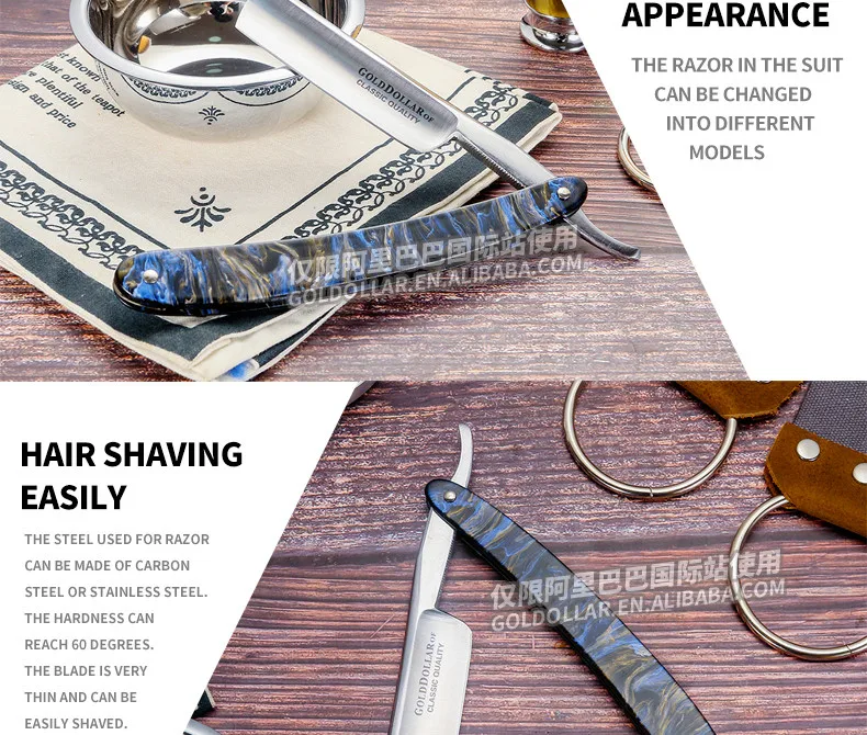 Gold Dollar Razor Suit Cut Shaving Throat Carbon Steel Barber Sharpen ...