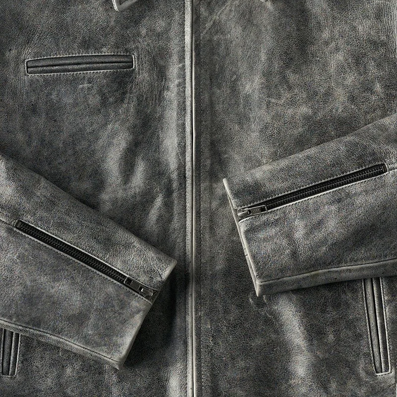 Shop Custom Vintage Discolored PU Leather Jackets for Men & Women