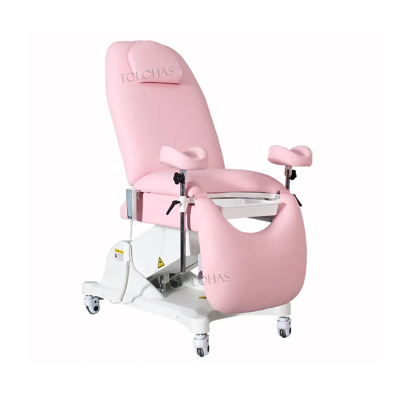 LHIA02 Obstetric Delivery Table - Pink Electric Gynaecology Chair