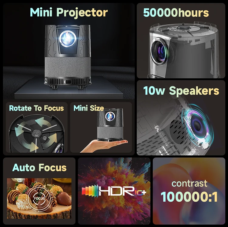 OEM/ODM 1080P Mini WIFI Smart LED Projectors Android Mobile Home ...