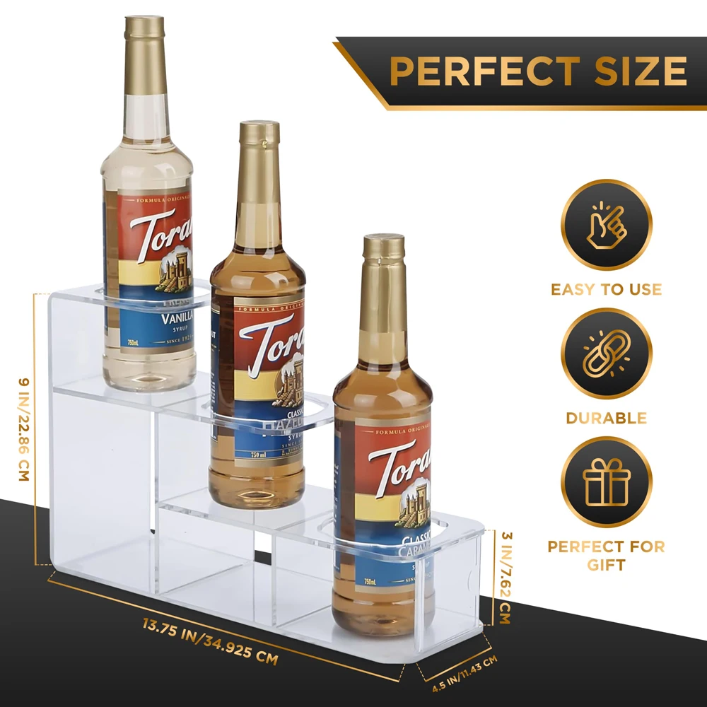 Popular Clear Acrylic Wine Bottle Coffee Syrup Stand Rack Coffee Bar ...