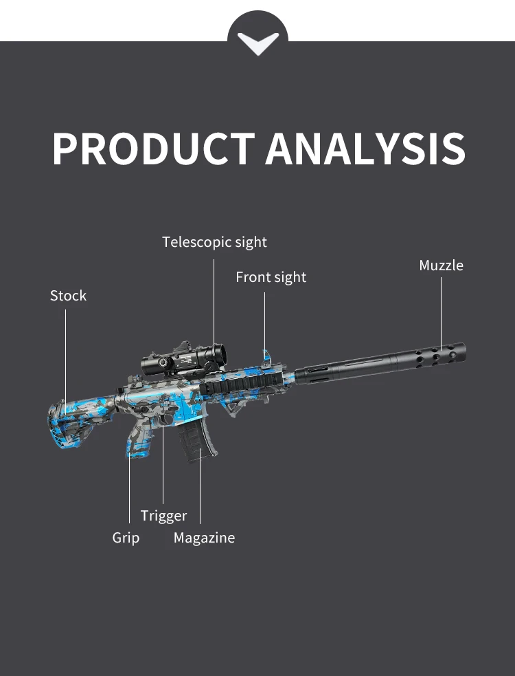 Electric M416 Gel Bead Gun Water Bead Manufacturer Sandblasting Toy Gun ...