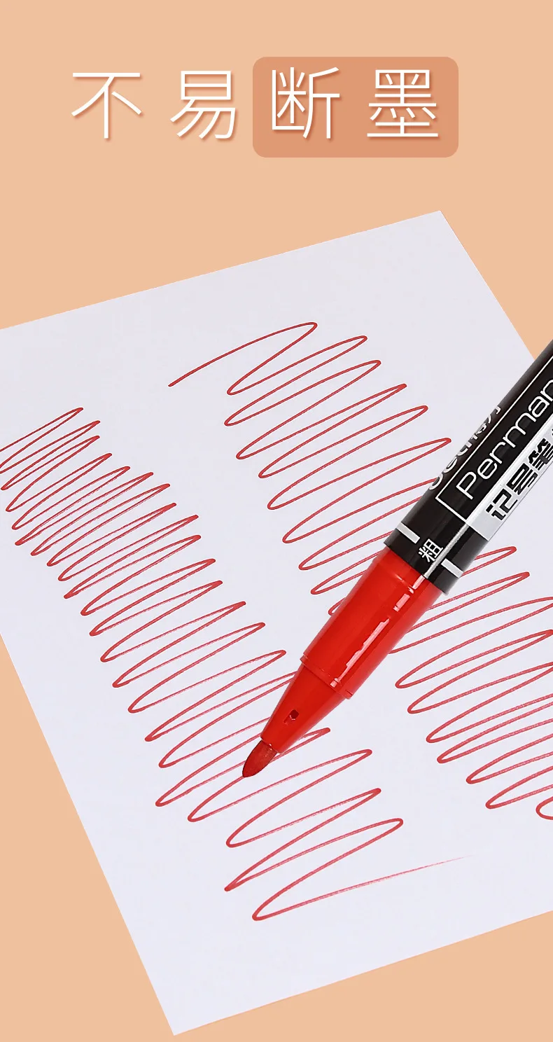 Deli 36 Pcs Twin Tip Markers Black, Blue, Red Ink Mark Pens 0.5mm-1mm ...