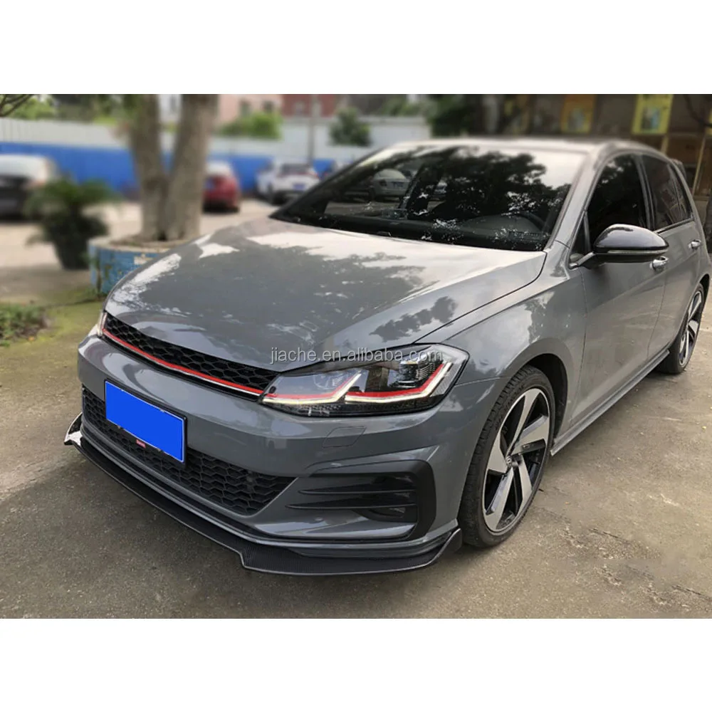 Carbon Fiber Front Bumper Lip Spoiler For Vw Volkswagen Mk7.5 Golf 7.5 ...