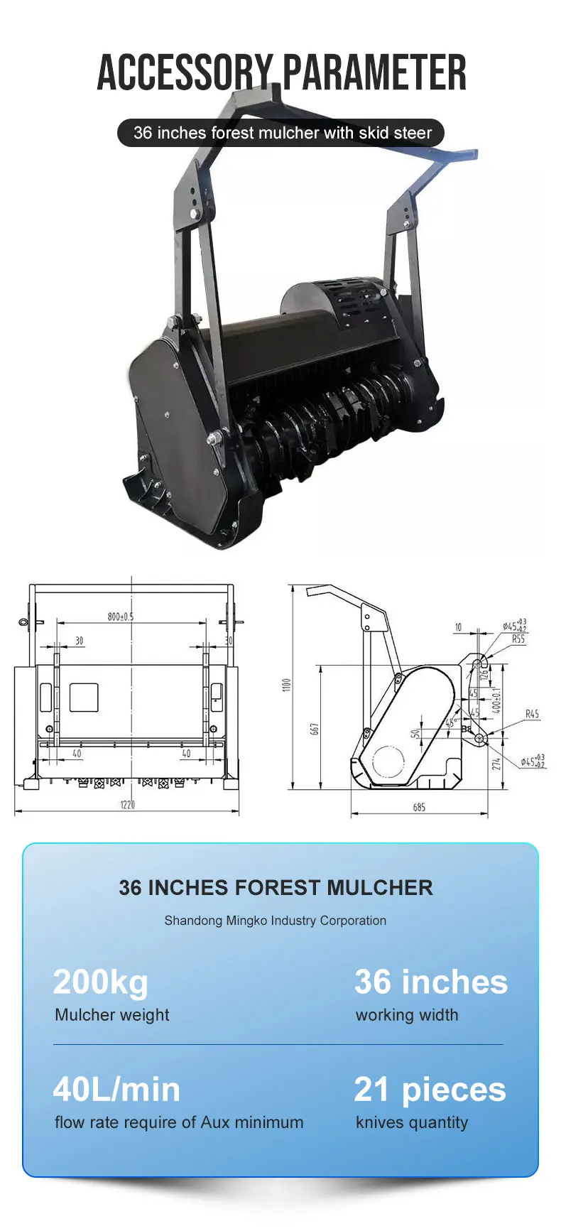 Forestry Mulcher Attachment - Efficient Tree Cutting