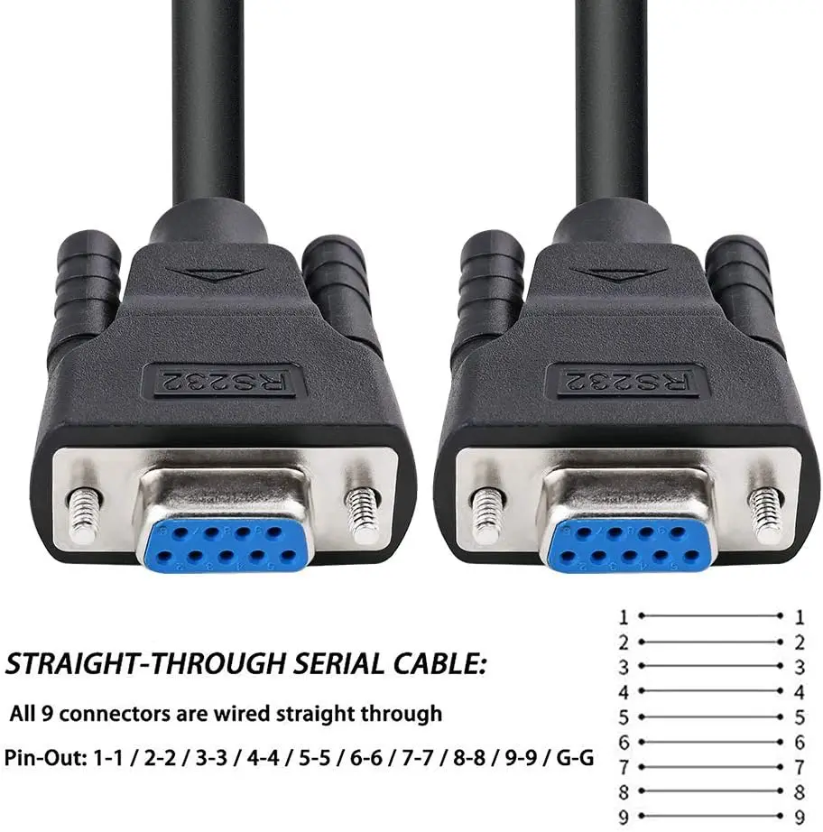 15 Ft Straight through Serial DB9 Cable - Reliable Data Transfer