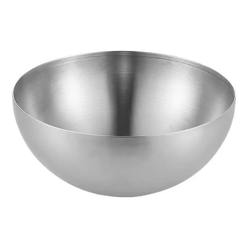Korean Stainless Steel Salad Bowls 15CM 20CM Big Mixing Bowl Silver and ...