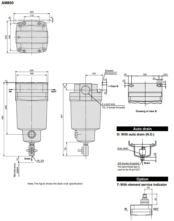 Mist Separator AM AM250C AM250C-02/03/02B/03B/02C/03C/02D/03D/02BC/03BC ...