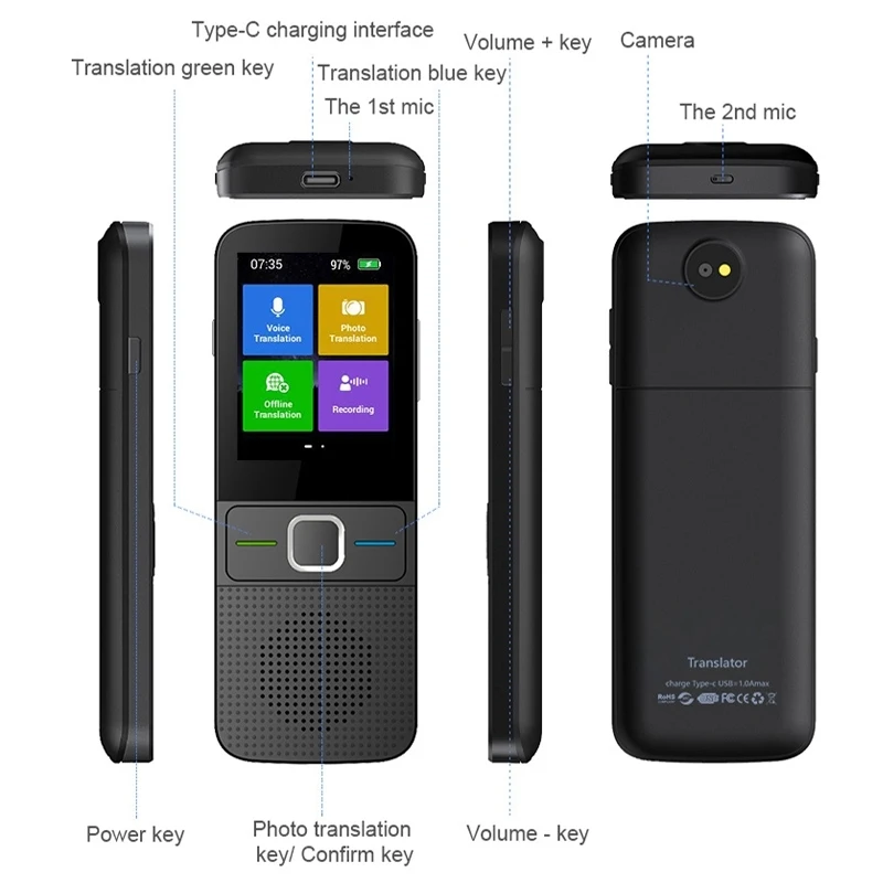 Hot Selling T10 Portable WIFI Smart Voice Translator