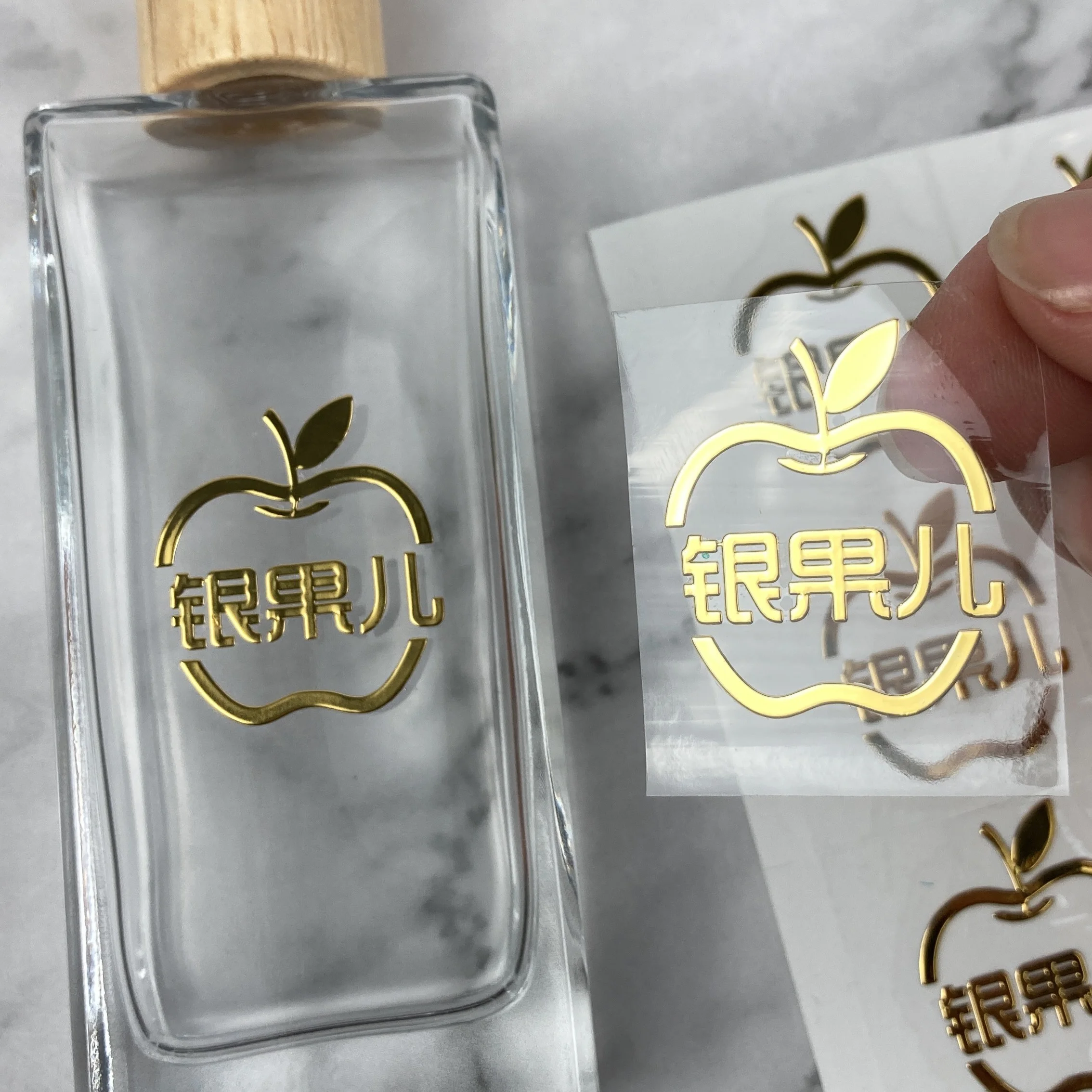 Custom Gold Metal Transfer Logo Sticker Metallic Sticker Perfume 3d ...