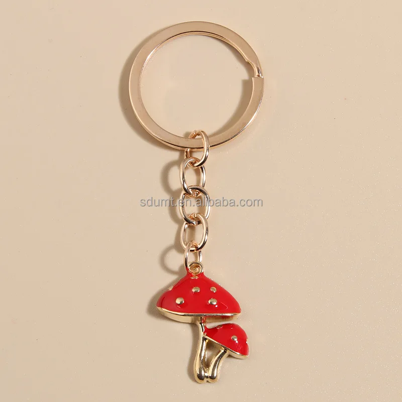 Metal Cute Enamel Mushroom Keychains Key Chain Keyrings Keychains ...