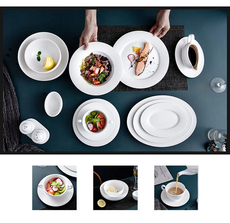 Pito Horeca Oem 6.5-12 Inch Ceramic Round Flat Plates Wedding Bulk ...