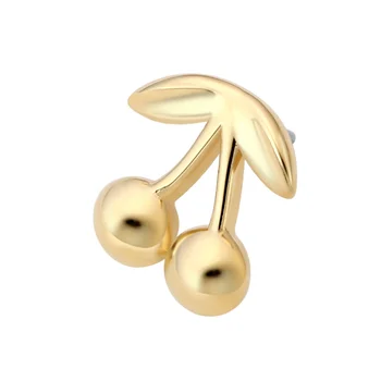Eternal Metal 14k Solid Gold Cherry Shaped Threadless Ends Piercing Jewelry - Buy 14k Solid Gold ...