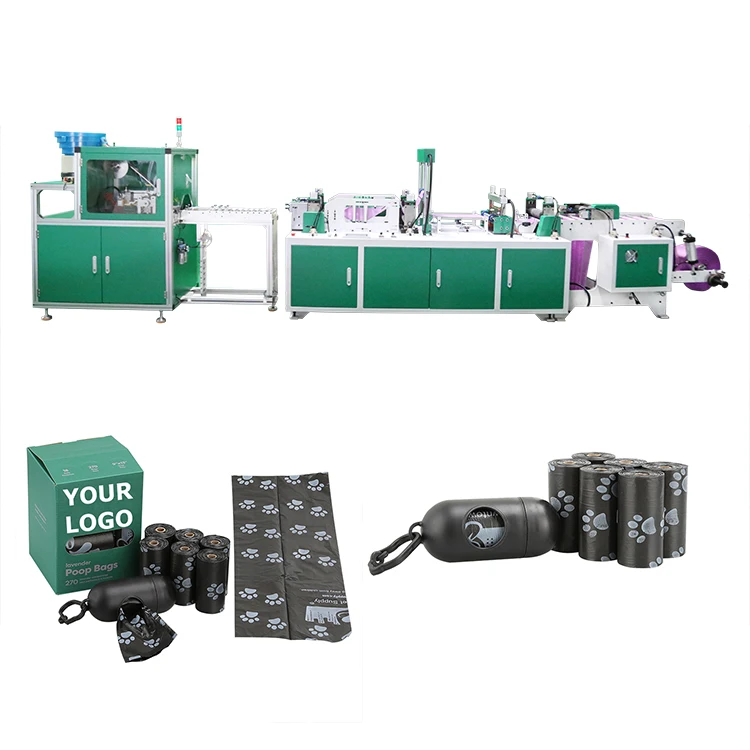 Factory Automatic Label Sticker Disposable Rolling Pet Poop Bag Making ...