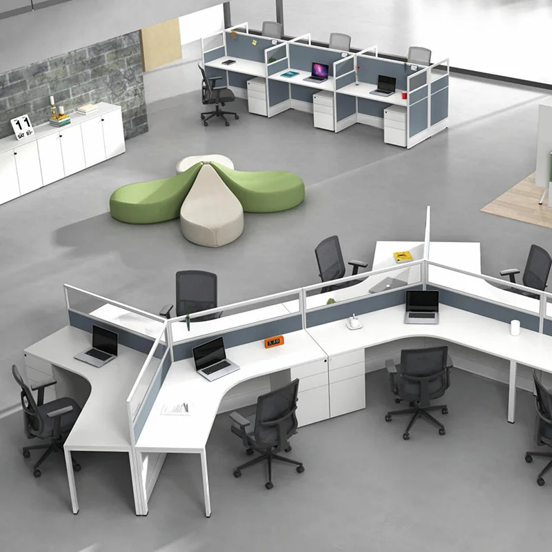 Modern Office Cubicle Partition Workstation Modular 6 Seater Office ...