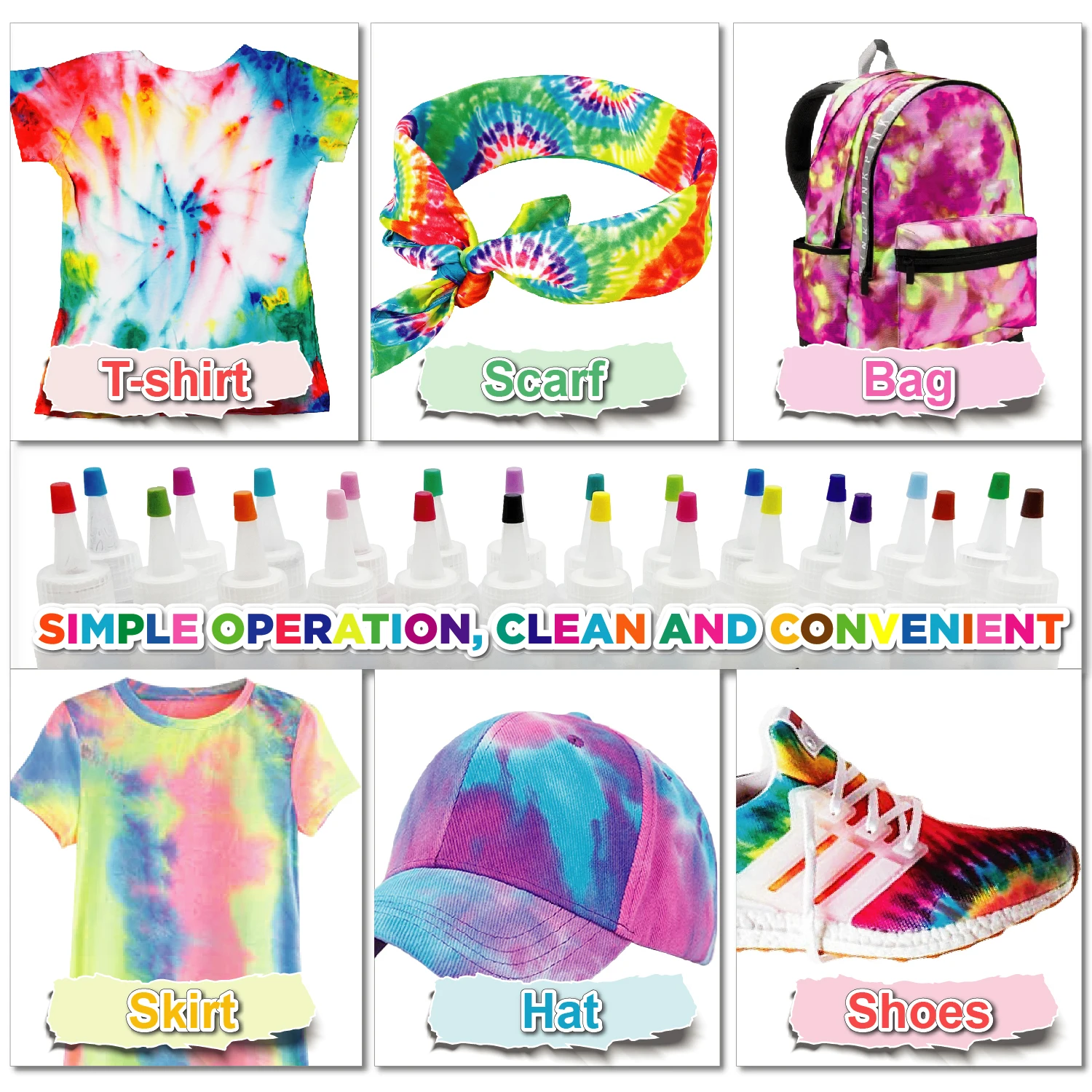 12 Colors Colorful Tie-dye Kits Toy With Storage Box For Craft Arts ...