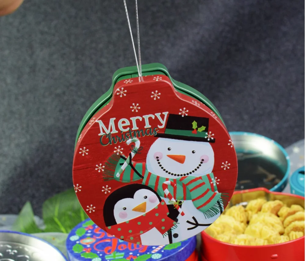 Small Iron Gift Box with Three-Dimensional Christmas Relief Cover ...