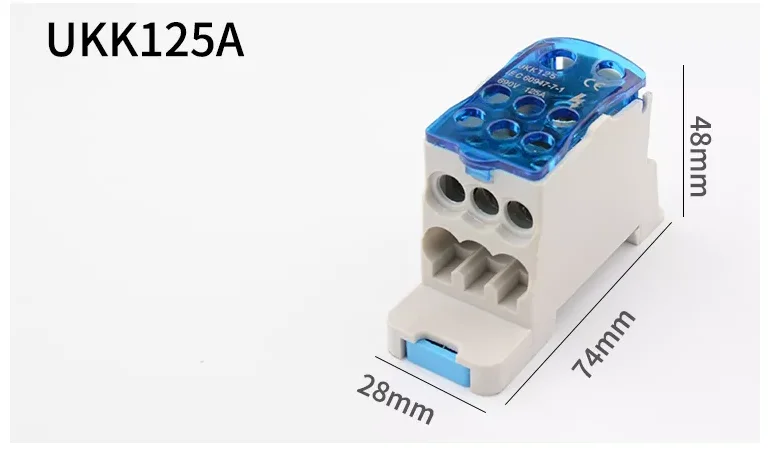 Din Rail Ukk Terminal Distribution Box One In Multi Out Single Pole Terminal Block High Power ...