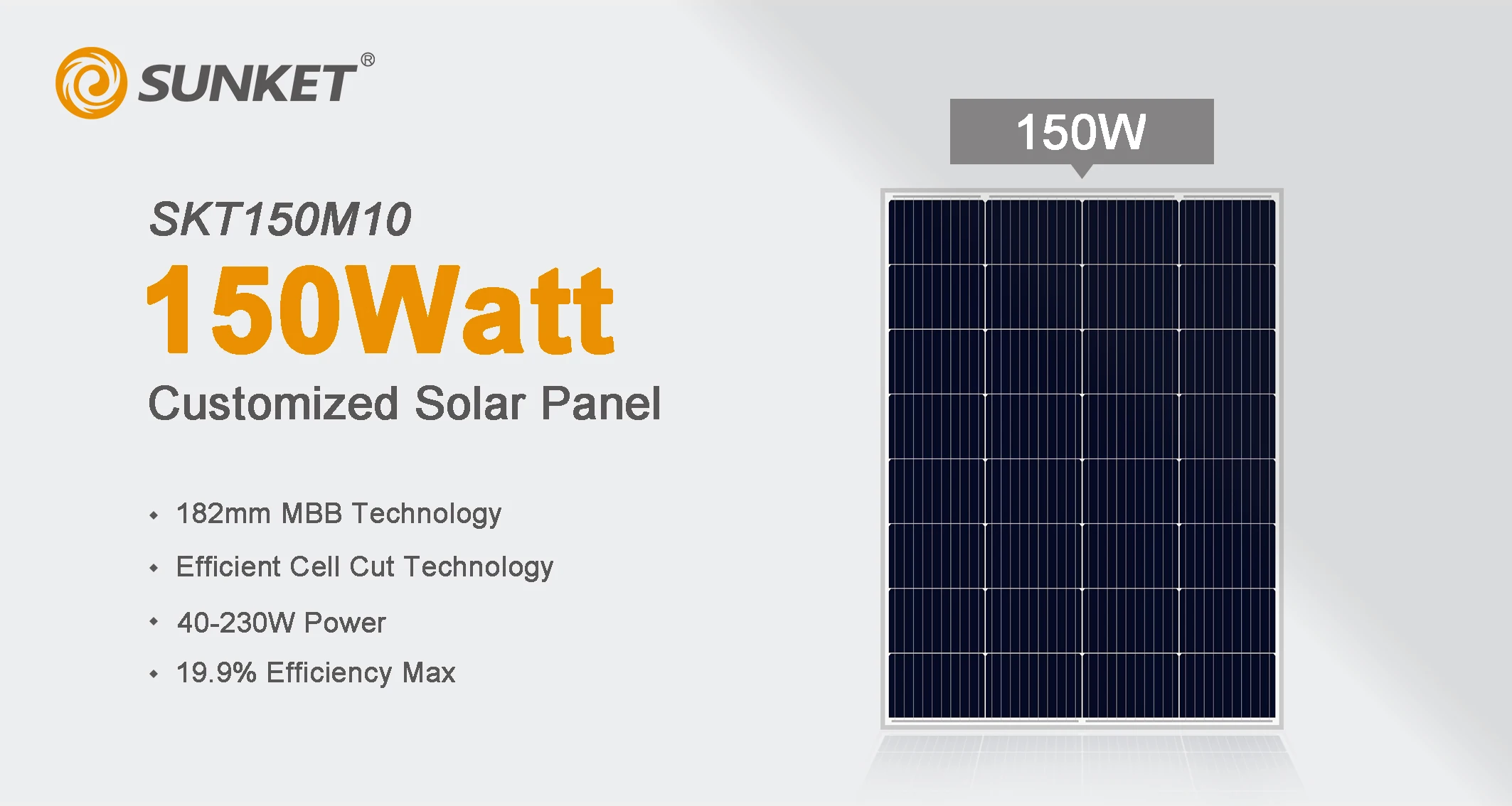 Sunket Topcon Perc Solar Panel 120w 150w All Black Monocrystalline With 25 Years Warranty For ...