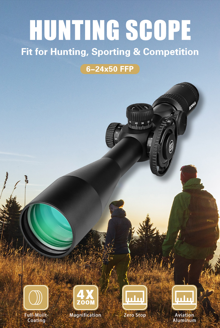 SPINA Optics 6-24x50 FFP Illuminated Telescopic Sight