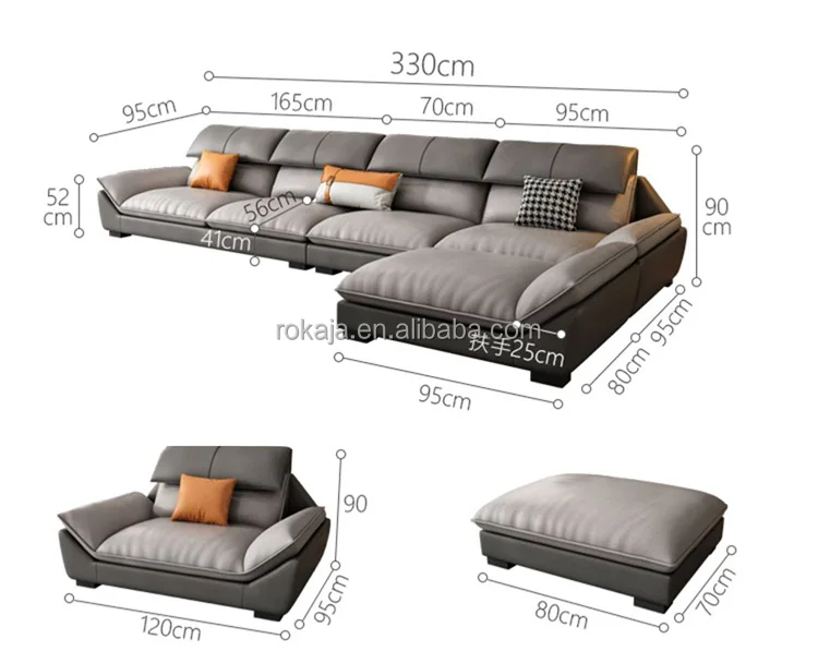Minimalist L-Shape Sofa Set for Living Room - Easy Clean