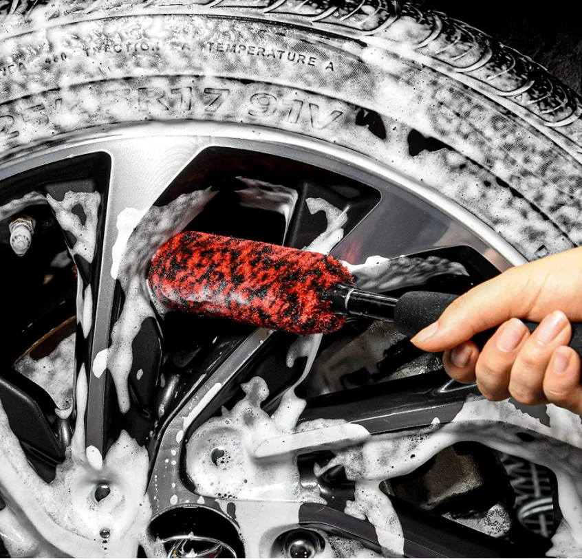 Microfiber Soft Car Wheels Detail Wheel Washing Kit Long Handle Auto ...