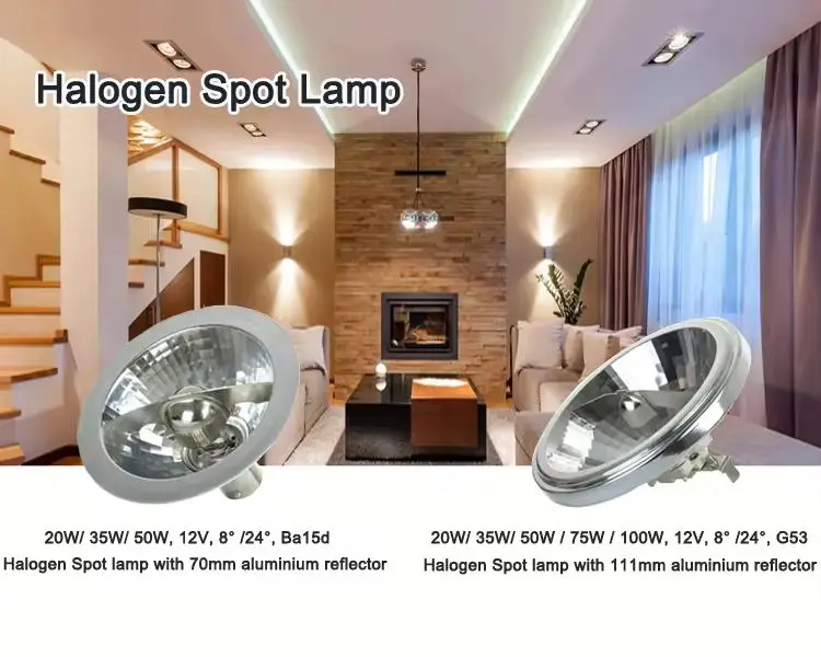 AR111 Halogen Narrow Wide Flood Aluminum Reflector Light Heat Bulb 12V ...
