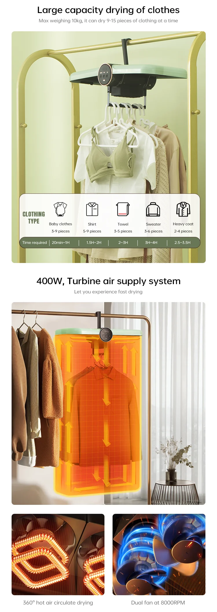 Smart Frog Portable Clothes Dryer - Efficient & Versatile